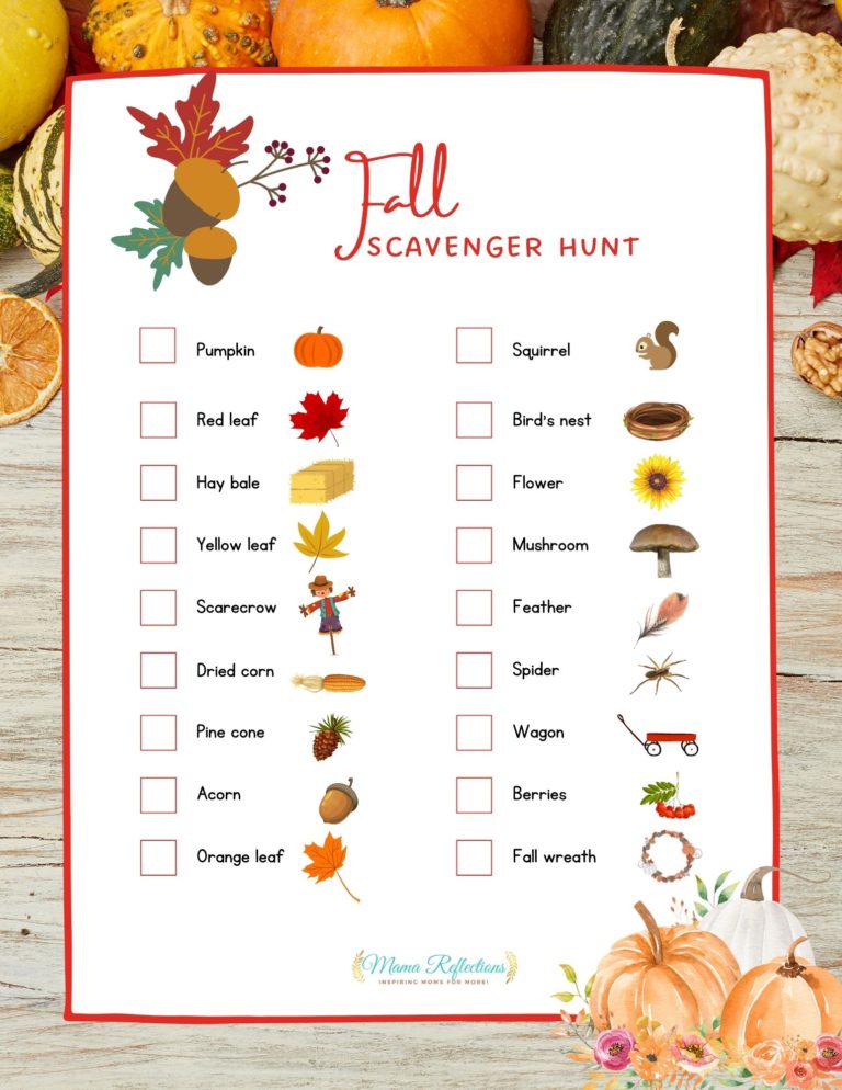 Top Fall Scavenger Hunt Ideas (with Free Printable) - Mama Reflections